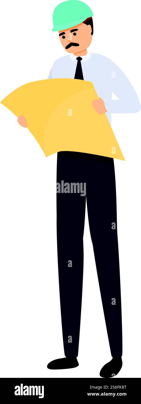 Builder work plan icon. Cartoon of builder work plan vector icon for ...