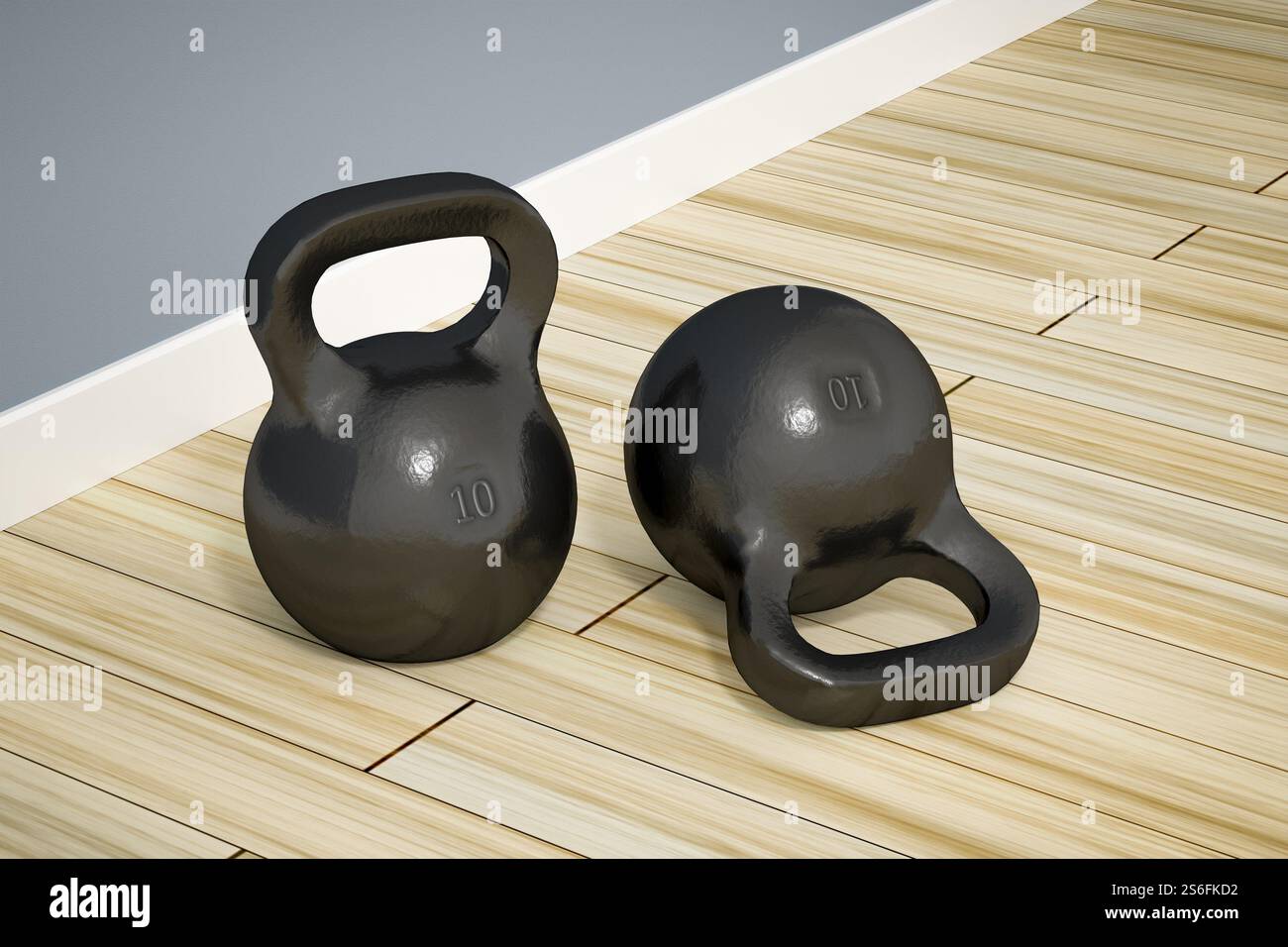 An image of two kettlebells at the floor Stock Photo - Alamy