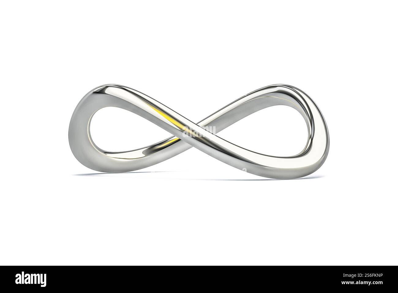 3d illustration of a chrome infinity sign isolated on white Stock Photo ...