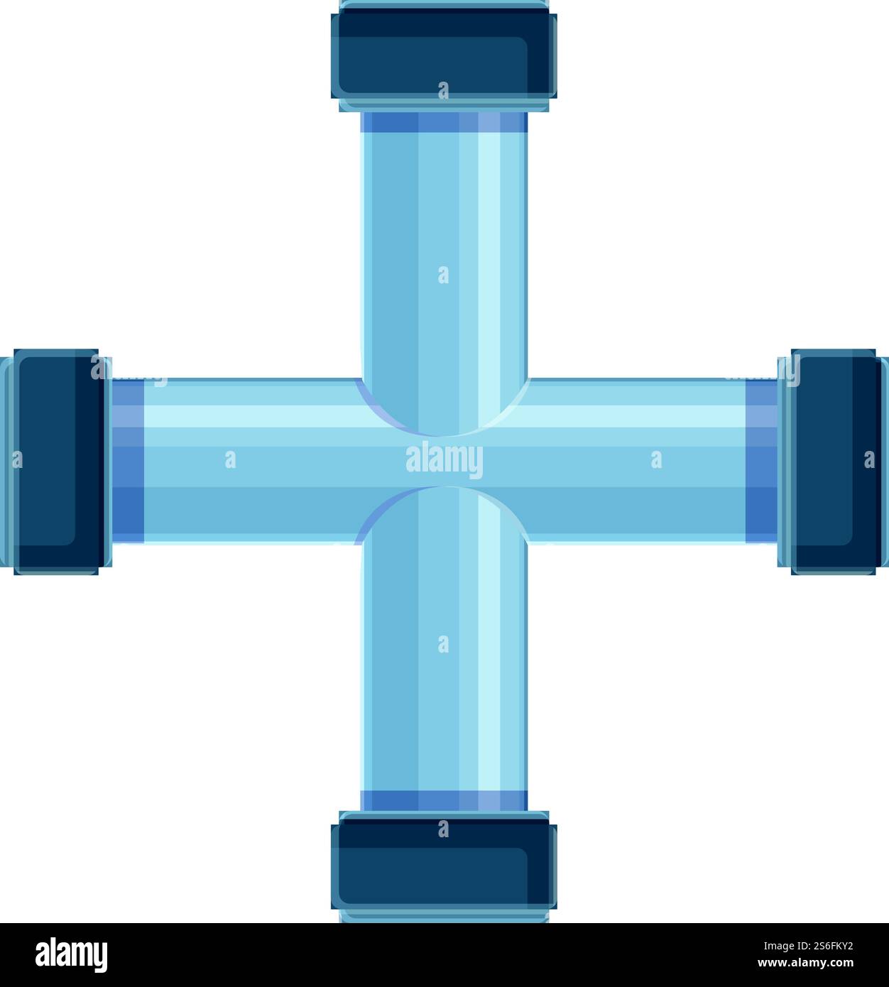 Cross pipe water icon. Cartoon of cross pipe water vector icon for web ...