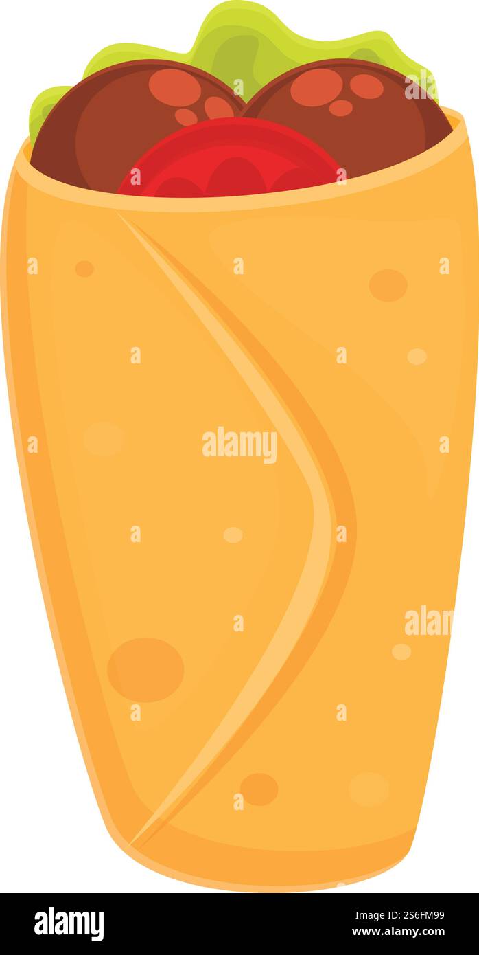 Falafel roll icon. Cartoon of falafel roll vector icon for web design ...