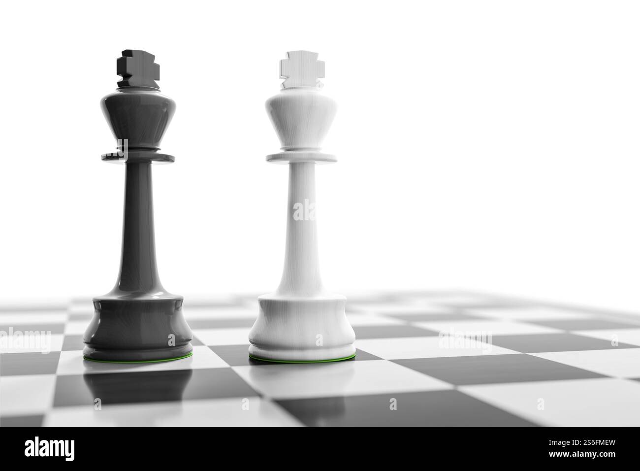 3d illustration of two kings on a chess board Stock Photo - Alamy