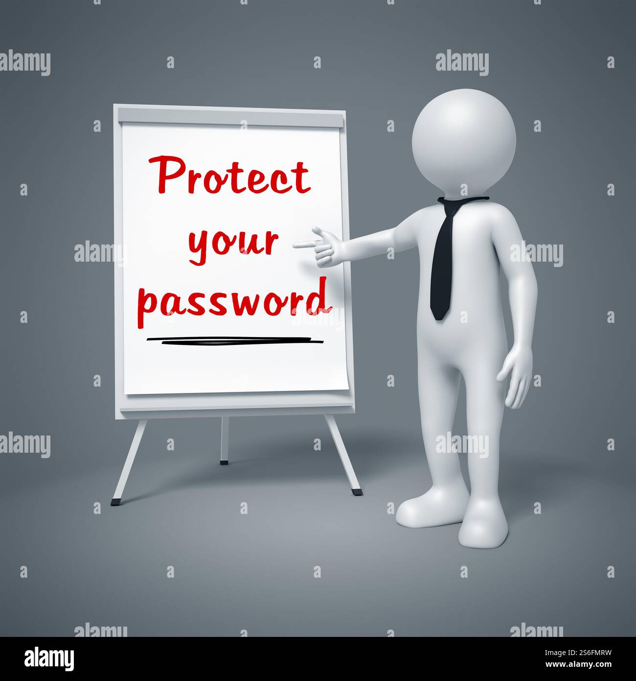 An image of a business man presenting Protect your password Stock Photo ...