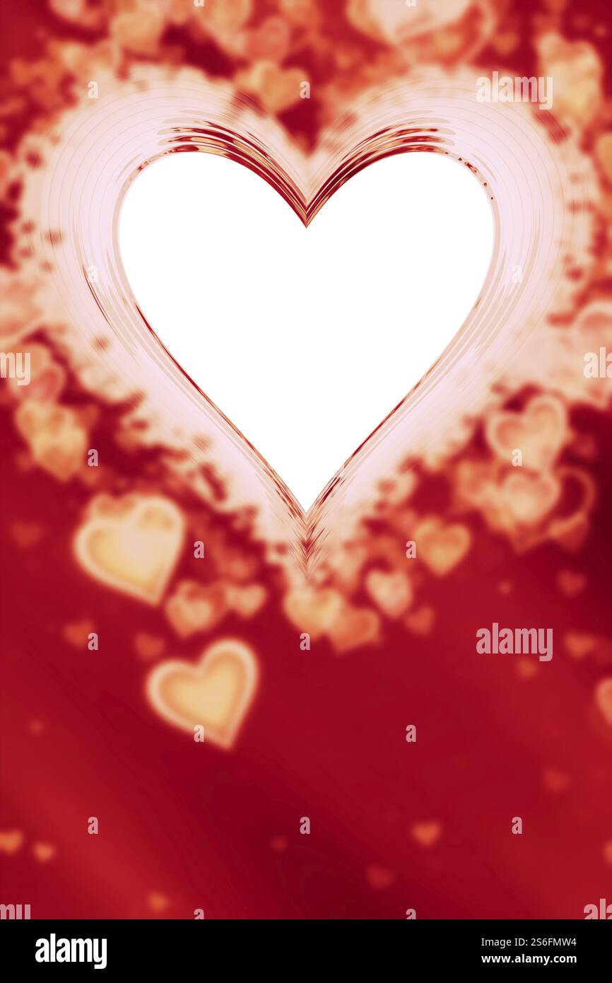 Illustration of a red heart shaped frame Stock Photo - Alamy