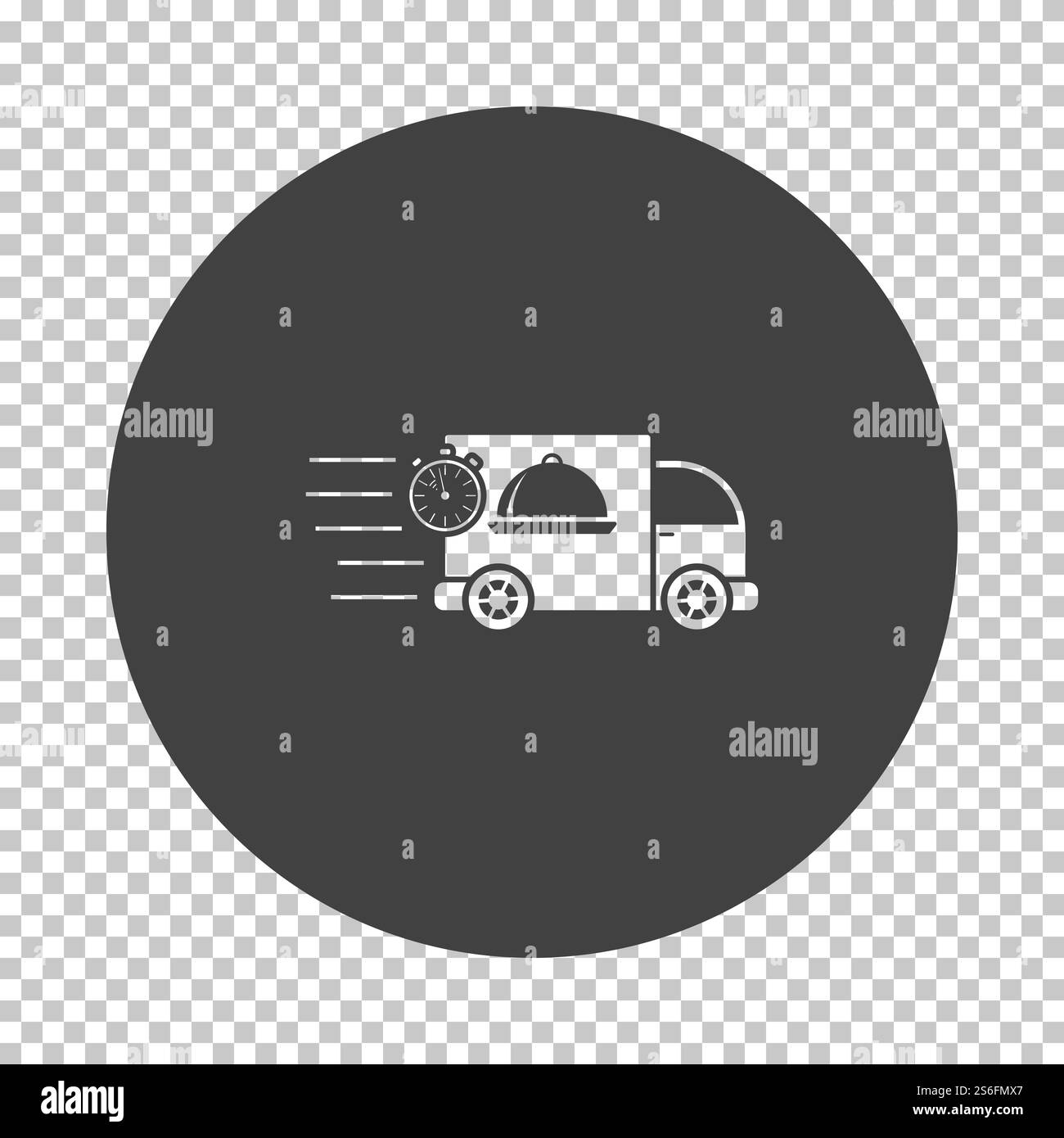 Fast Food Delivery Car Icon. Subtract Stencil Design on Tranparency ...