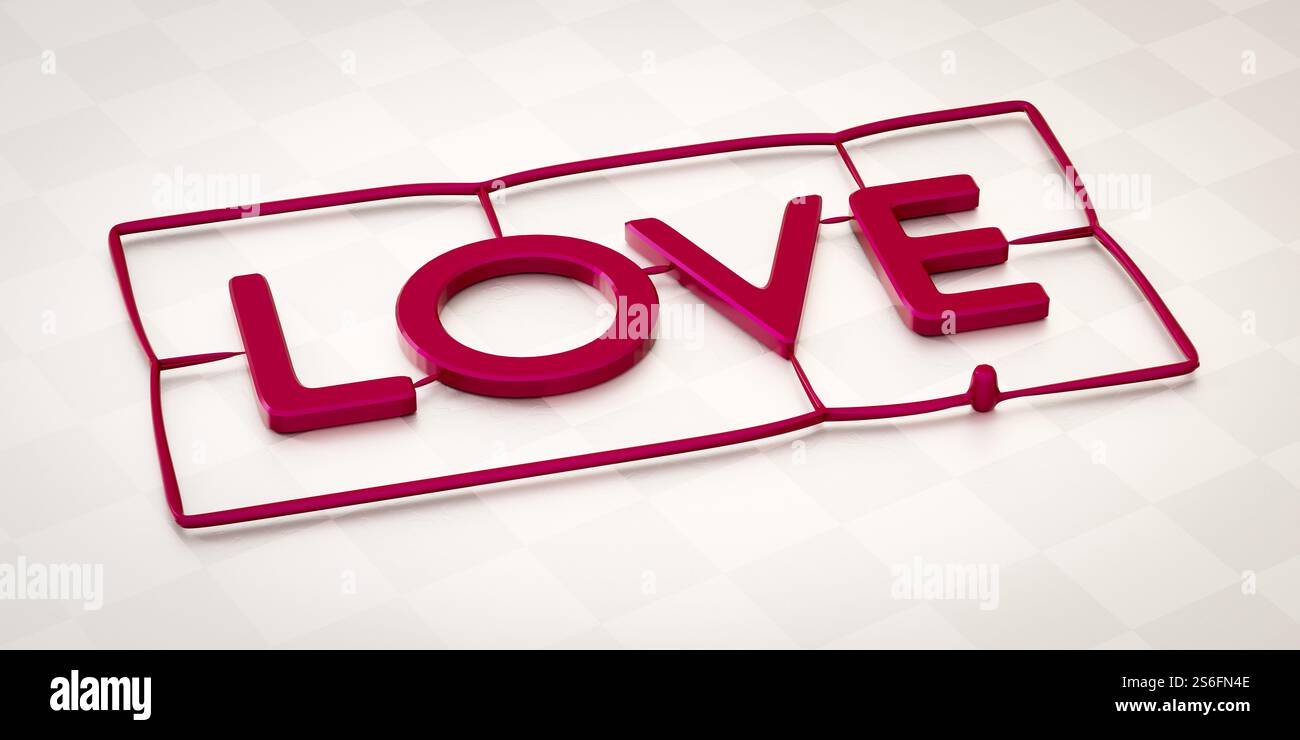 3d illustration of a plastic injection molding word love Stock Photo ...