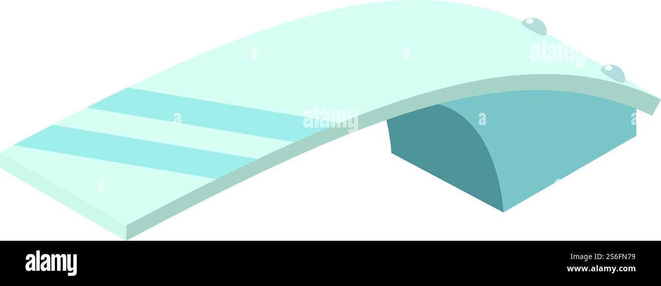 Glass diving board icon. Isometric of glass diving board vector icon ...