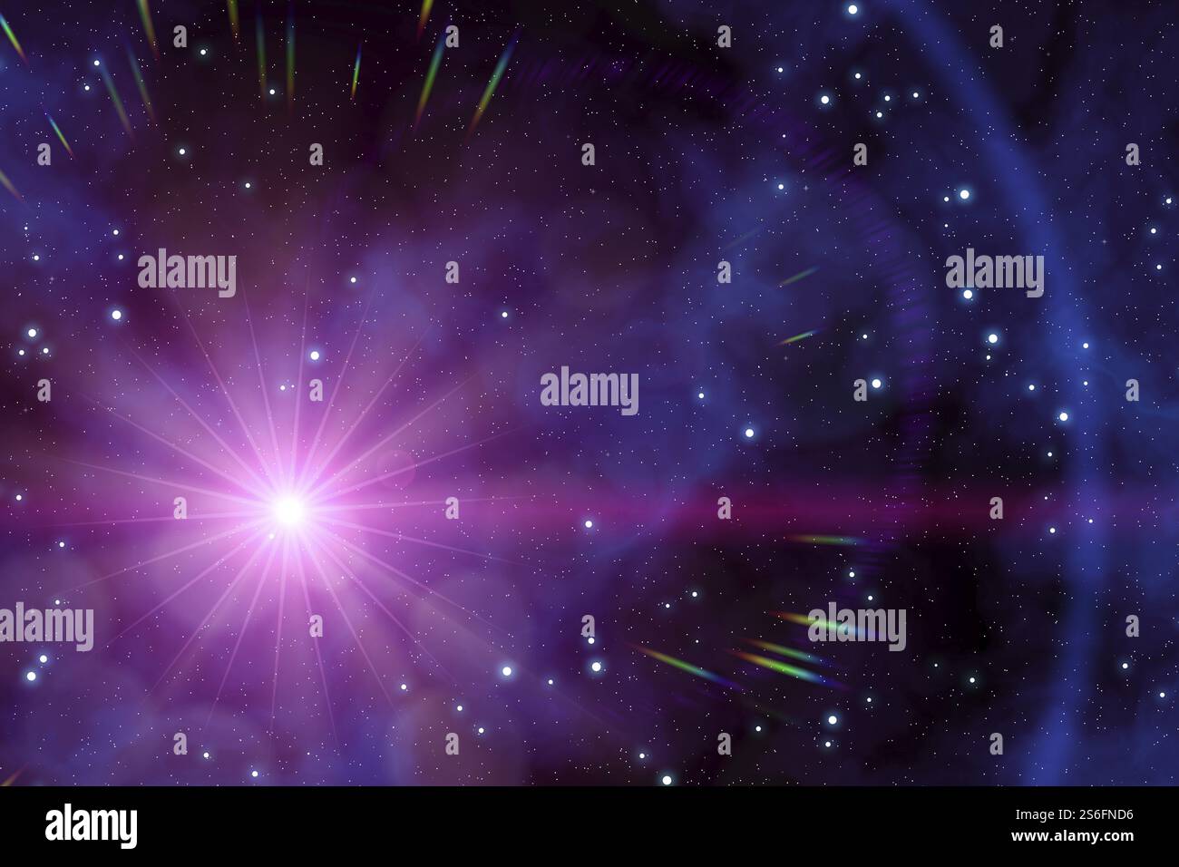 Illustration of a strange sun in the deep space Stock Photo - Alamy