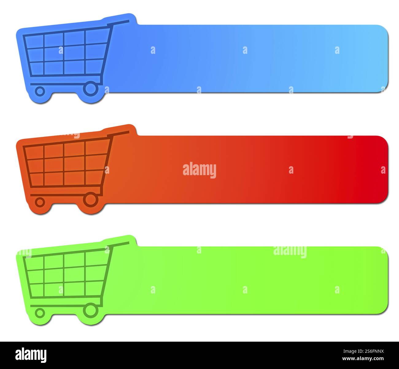 An image of three shopping cart signs Stock Photo - Alamy