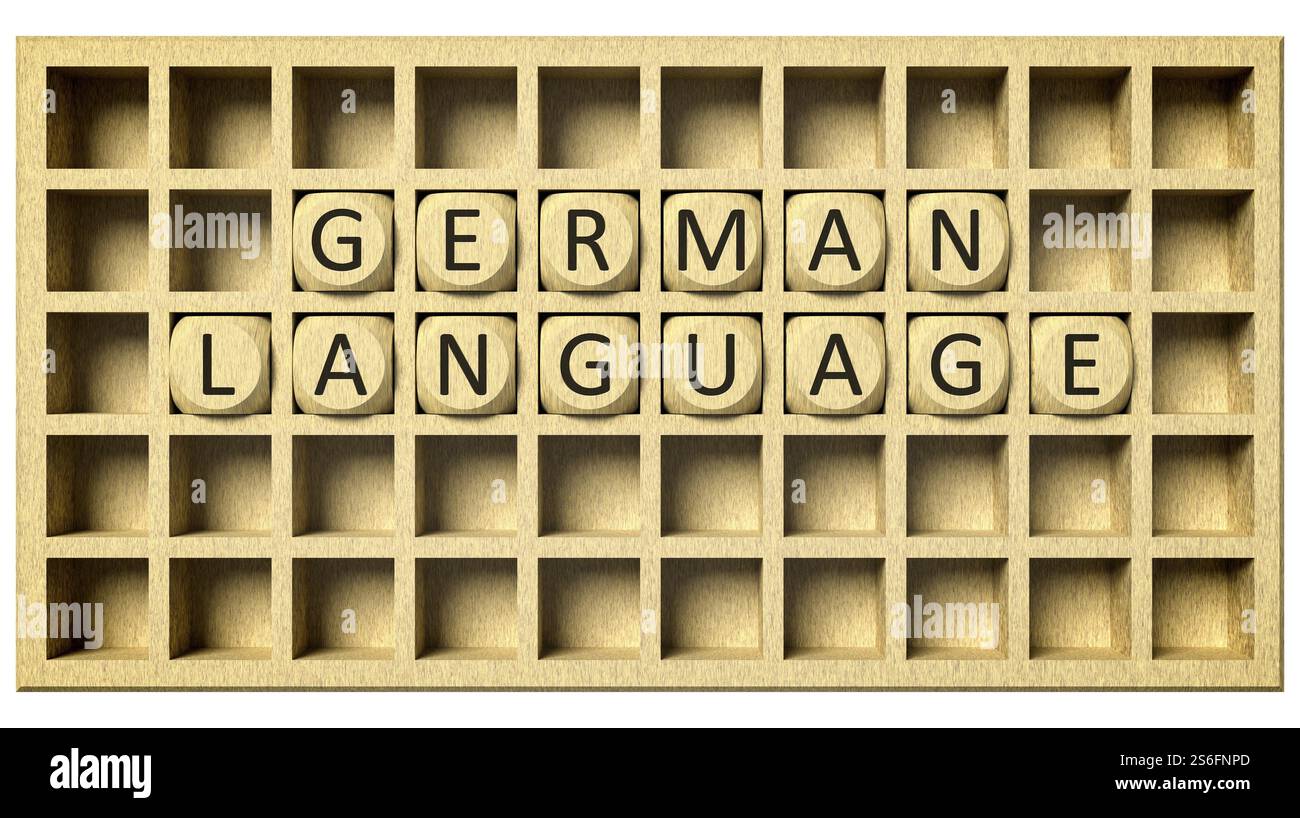 Wooden cubes german words Cut Out Stock Images & Pictures - Alamy