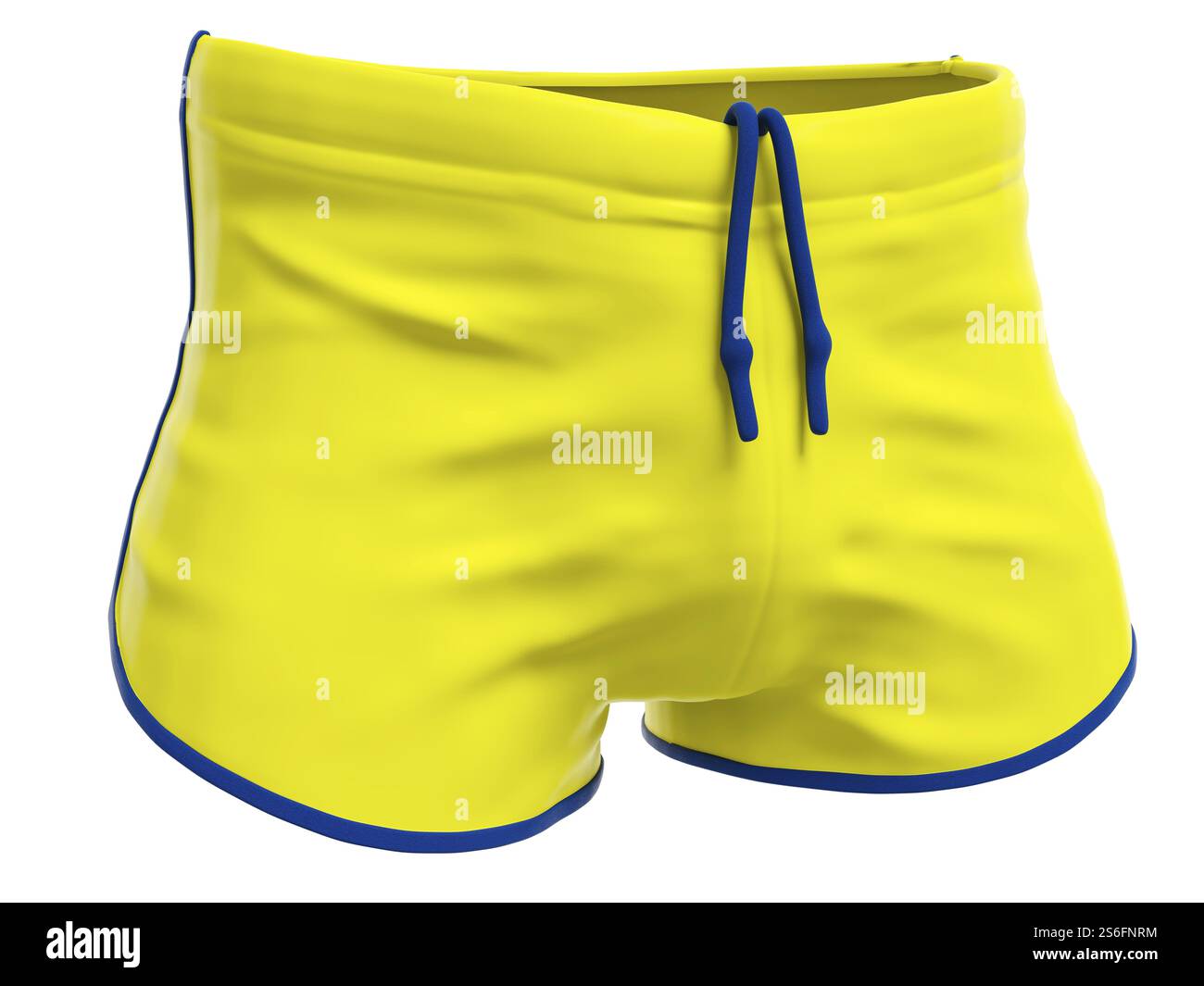 3d illustration of a typical yellow swim trunks Stock Photo - Alamy
