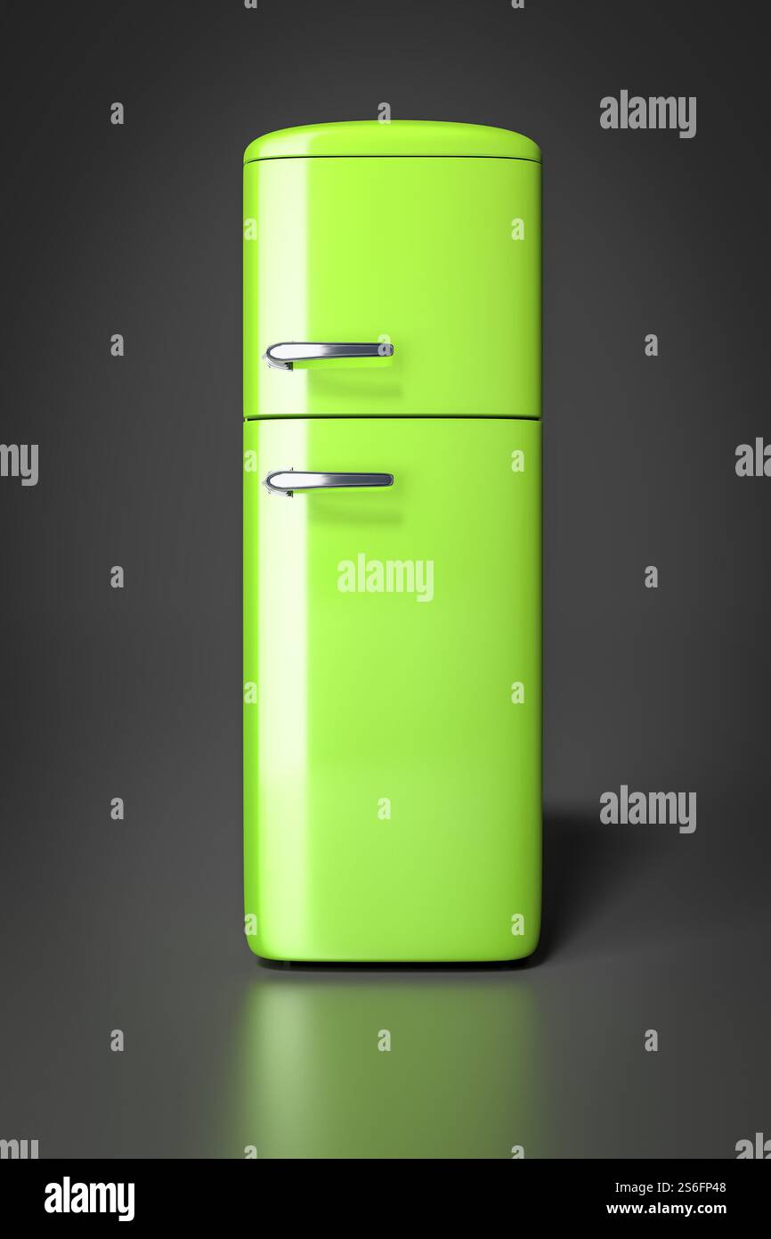 An image of a typical green refrigerator Stock Photo - Alamy