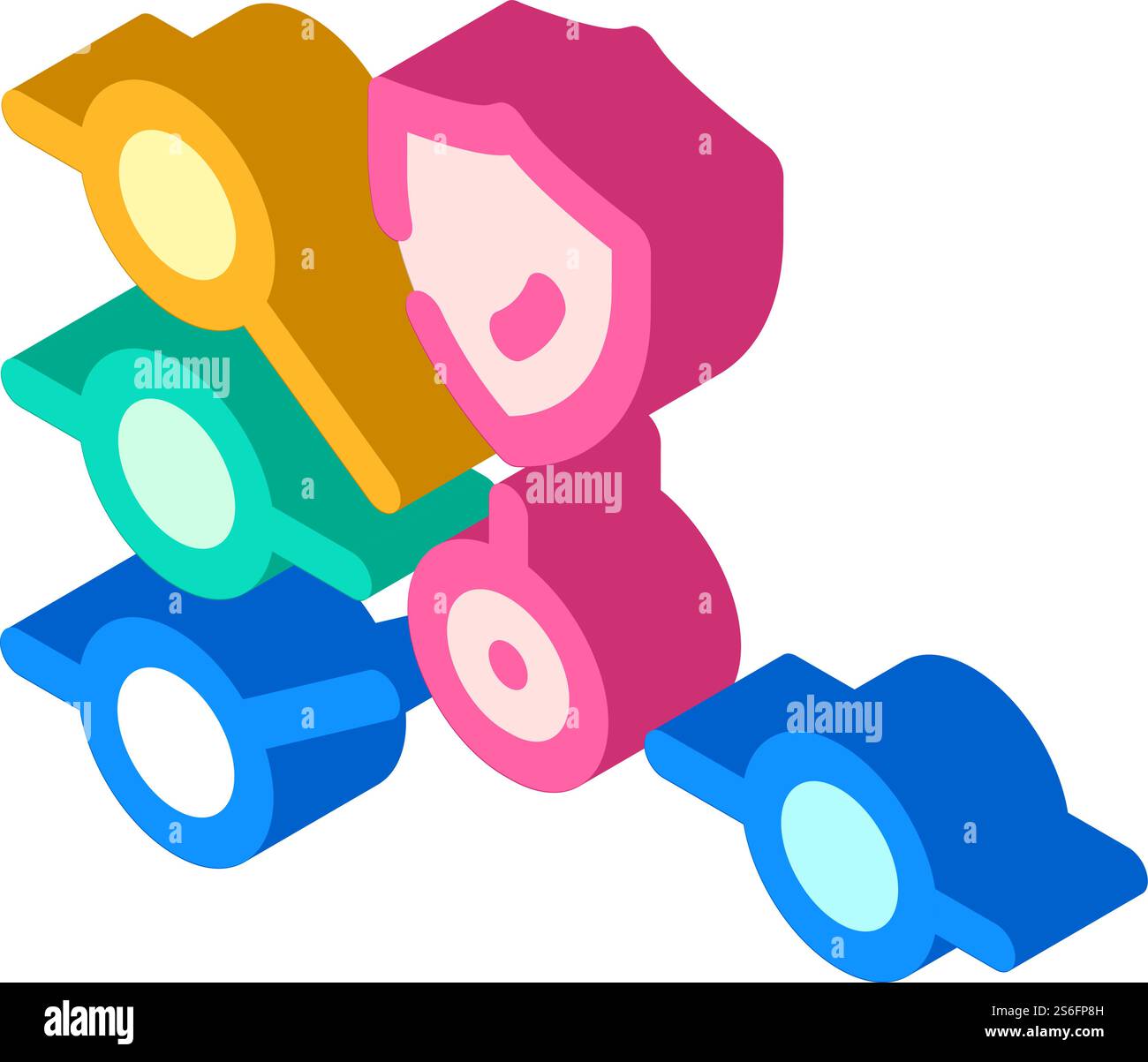 protection nodes isometric icon vector. protection nodes sign. isolated ...