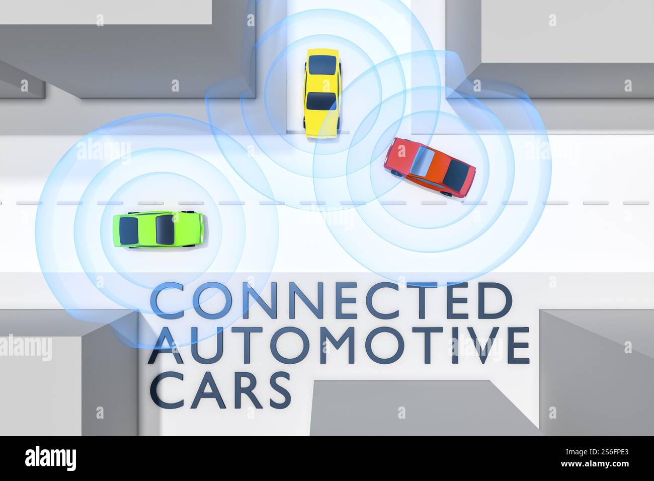 An image of some connected autonomous cars Stock Photo - Alamy
