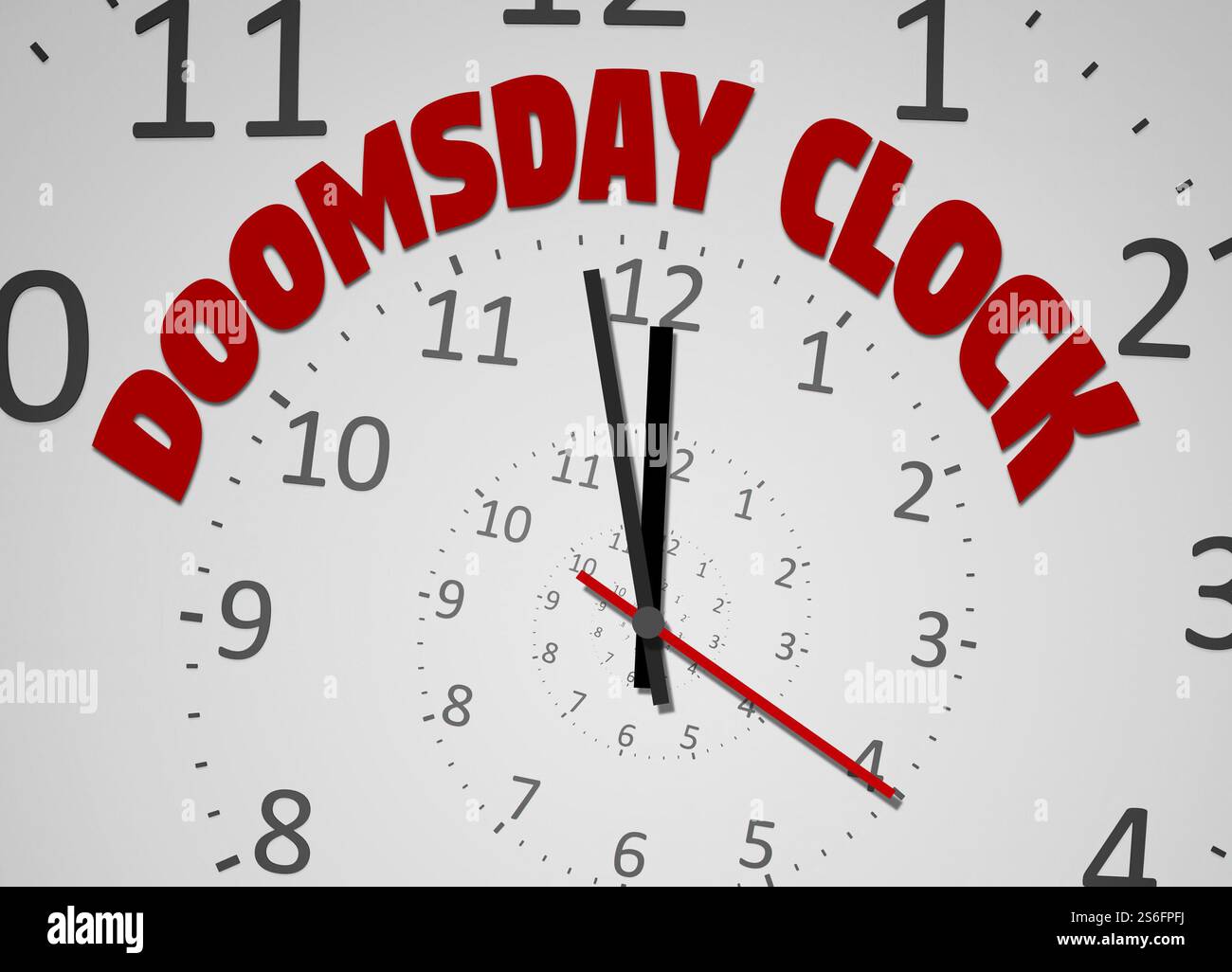 An image of the doomsday clock 100 seconds to twelve Stock Photo - Alamy