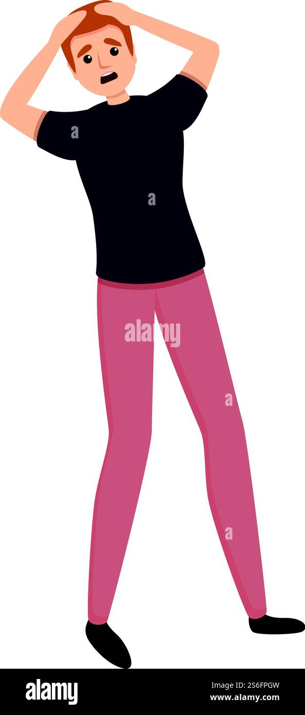 Comic scared man icon. Cartoon of comic scared man vector icon for web ...