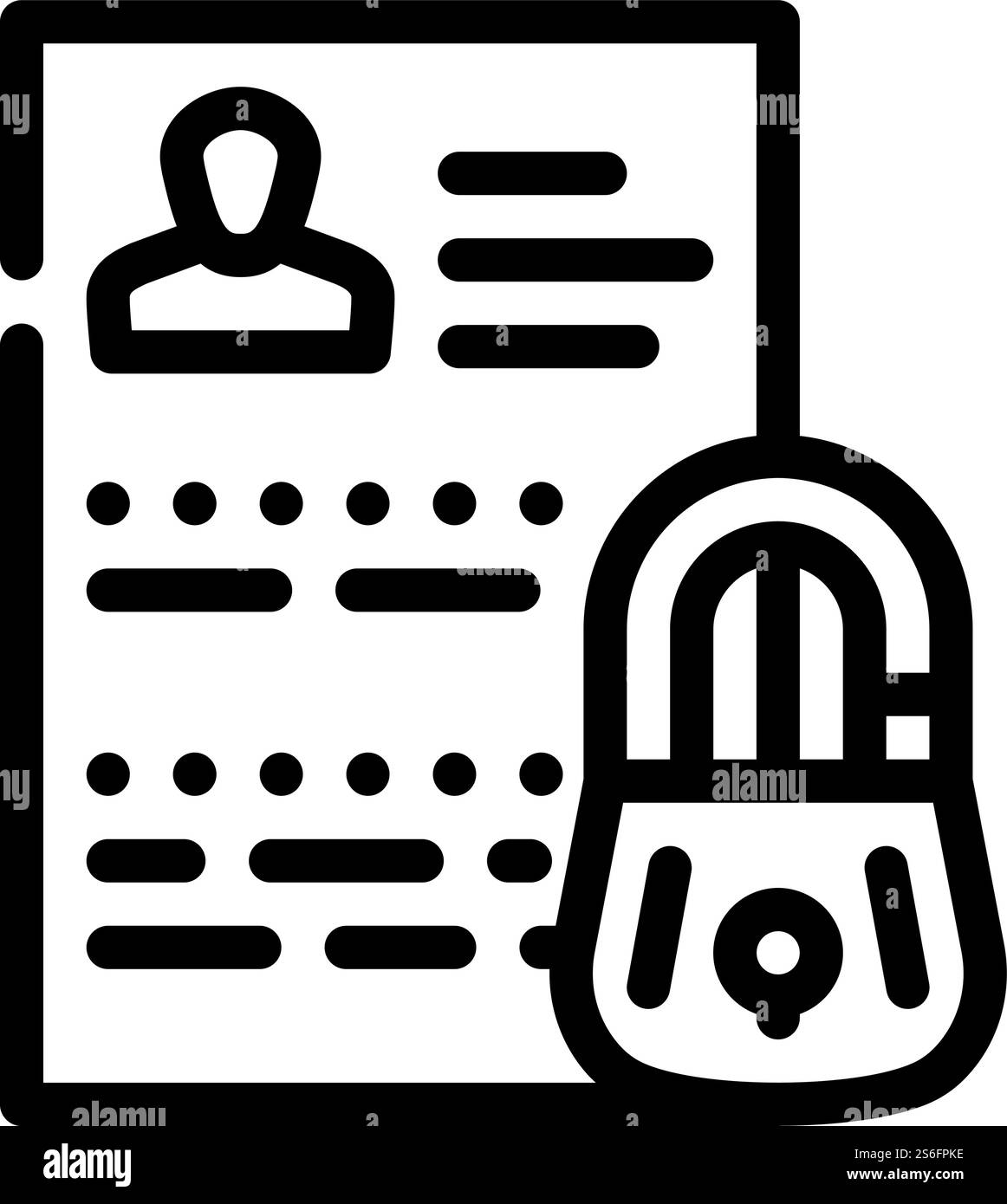 Personal data protection line Black and White Stock Photos & Images - Alamy