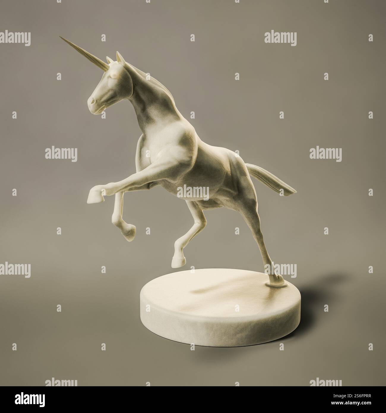 3d illustration of a beautyful marble unicorn figure Stock Photo - Alamy