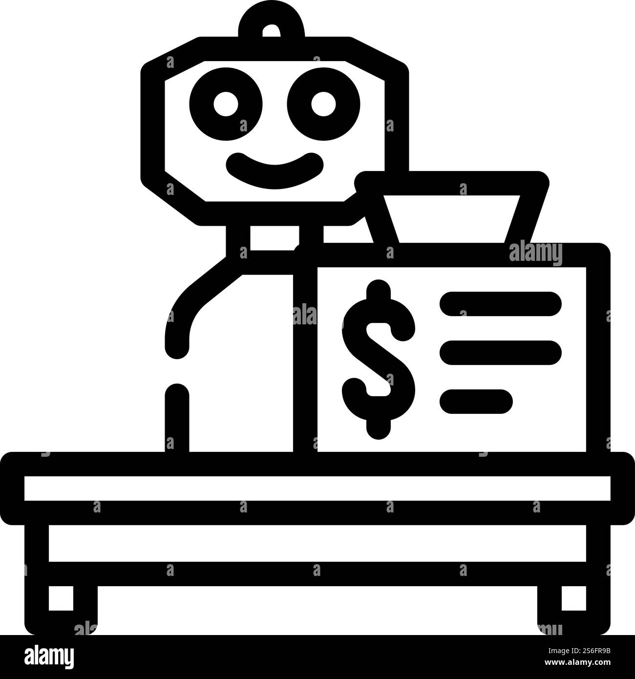 robot cashier line icon vector. robot cashier sign. isolated contour ...