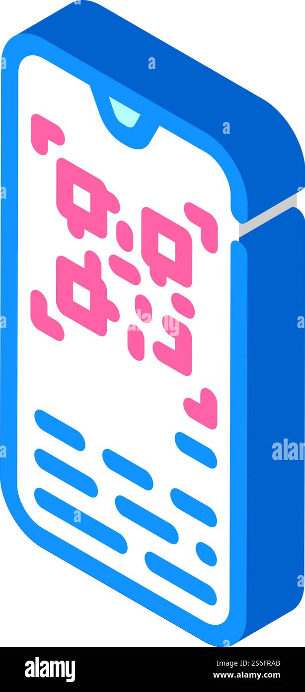 qr scanner isometric icon vector. qr scanner sign. isolated symbol ...