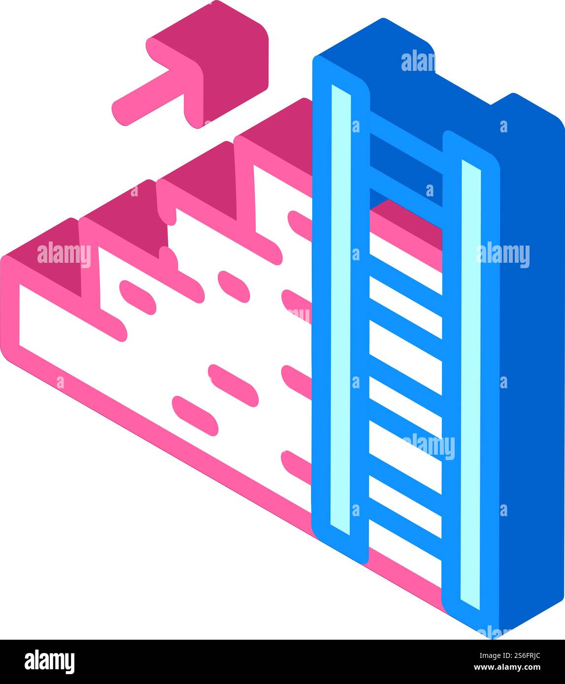 ladder and stair isometric icon vector. ladder and stair sign. isolated ...