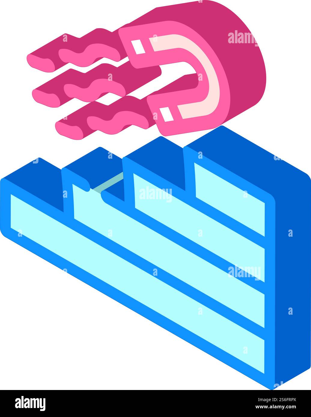 magnetic power for success goal achievement isometric icon vector ...