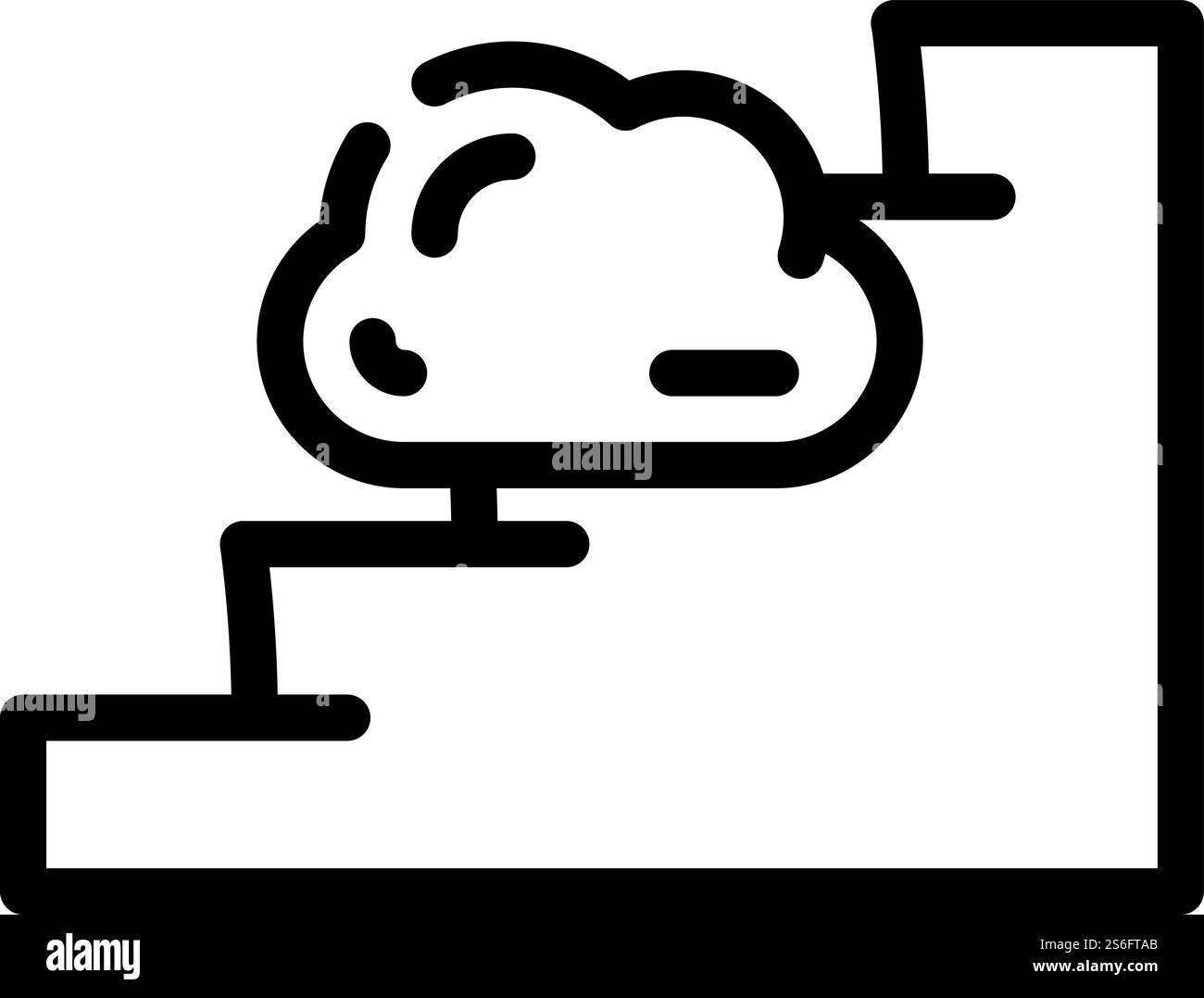 stairway to heaven line icon vector. stairway to heaven sign. isolated ...