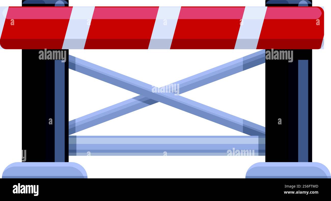 Railroad barrier gate icon. Cartoon of Railroad barrier gate vector ...