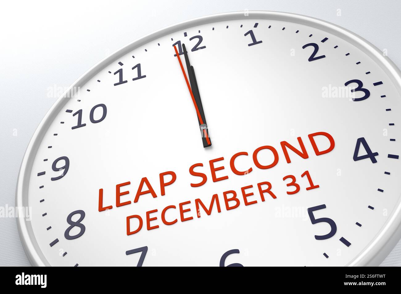 3d rendering of a clock showing leap second at december 31 Stock Photo ...