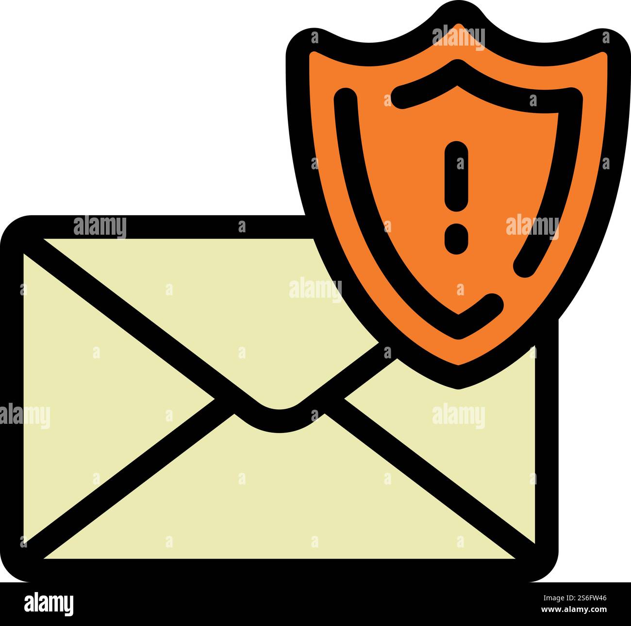Secured mail icon. Outline secured mail vector icon for web design ...