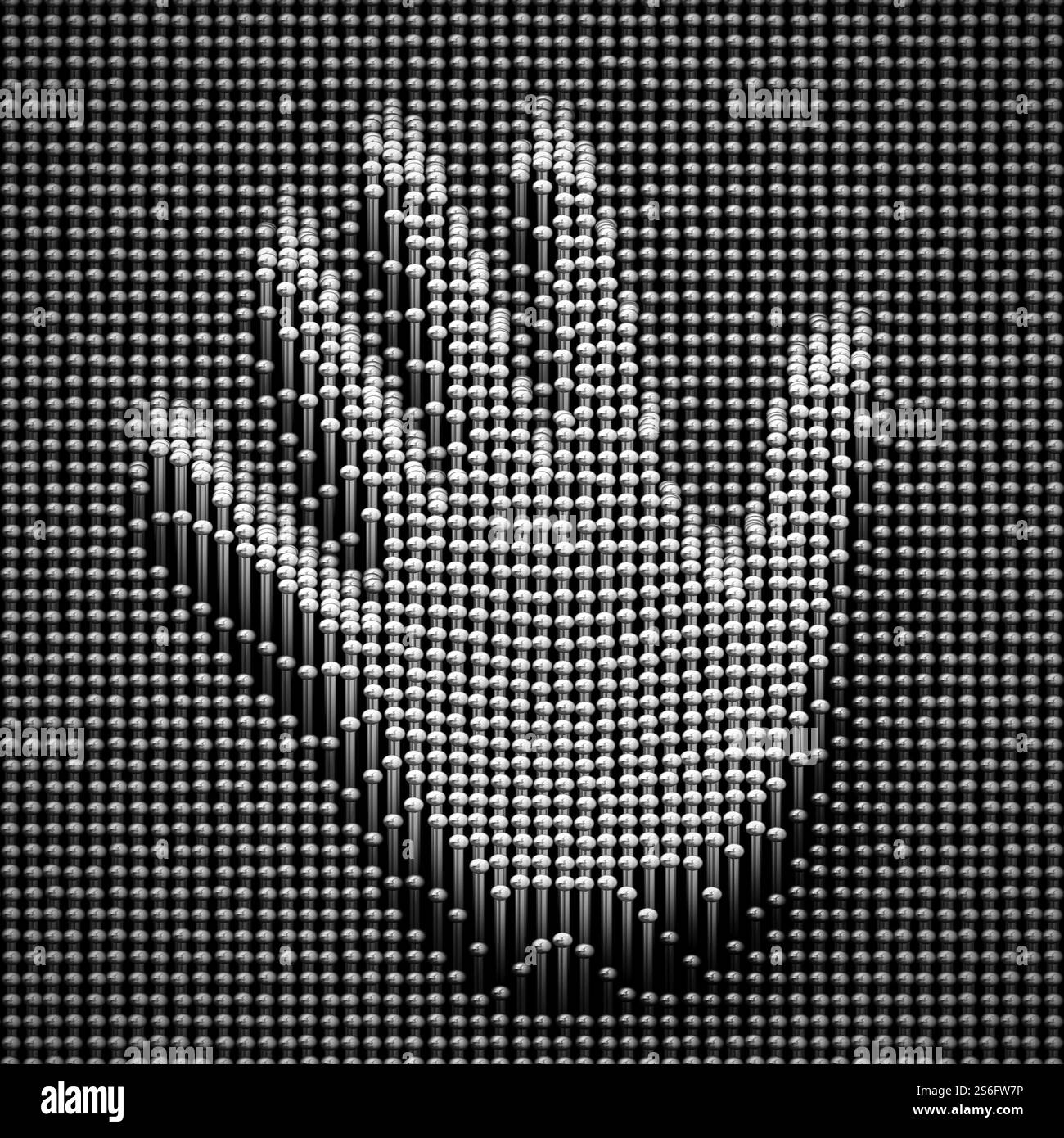 An image of a nails board with a hand print Stock Photo - Alamy