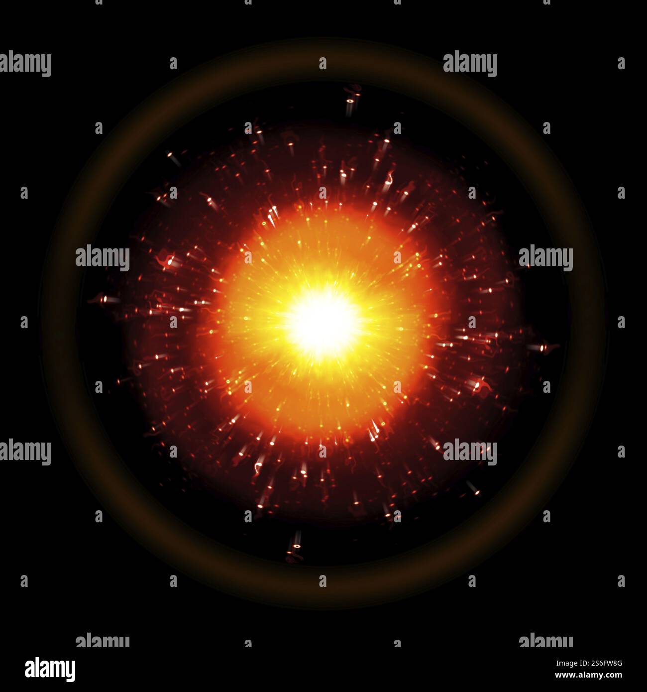 2d illustration of a big fire explosion Stock Photo - Alamy