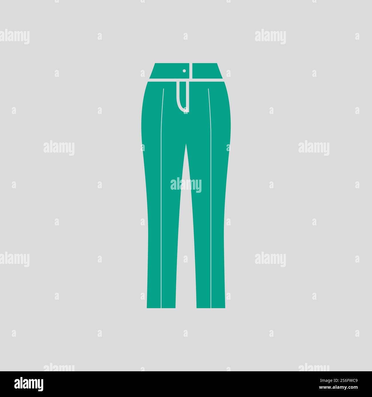 Business Woman Trousers Icon. Green on Gray Background. Vector ...