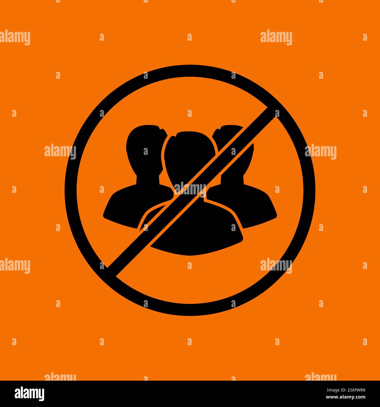 No Meeting Icon. Black on Orange Background. Vector Illustration Stock ...