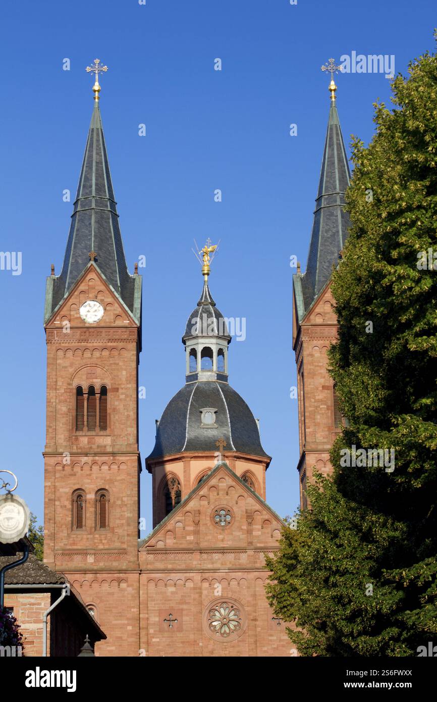 Germany, Hesse, Seligenstadt, Einhard Basilica, front, west side ...
