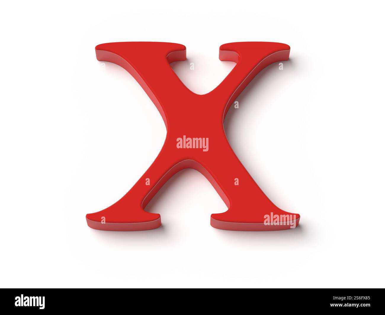 An image of the letter x in red top view Stock Photo - Alamy