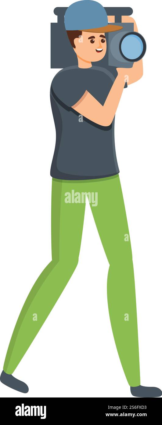 Tv cameraman icon. Cartoon of Tv cameraman vector icon for web design ...