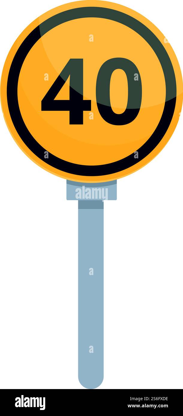 Road construction speed limit icon. Cartoon of road construction speed ...