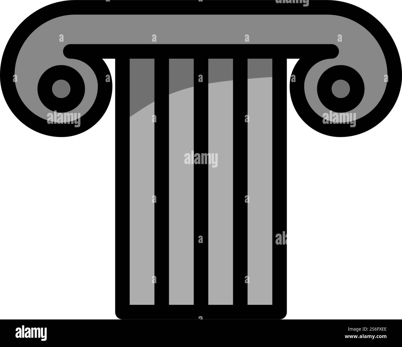 Antique Column Icon. Editable Thick Outline With Color Fill Design ...