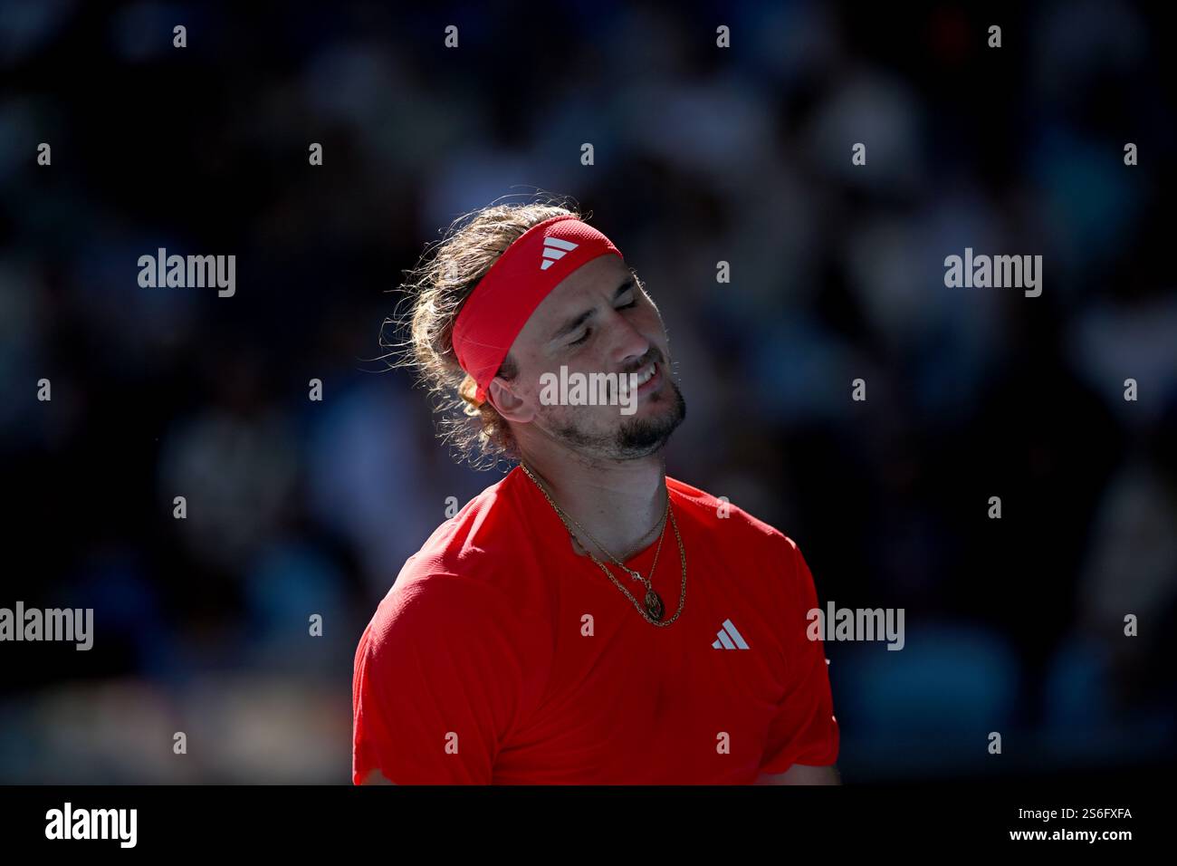 Melbourne, Australia. 17th Jan, 2025. Alexander Zverev of Germany reacts during his round three ...