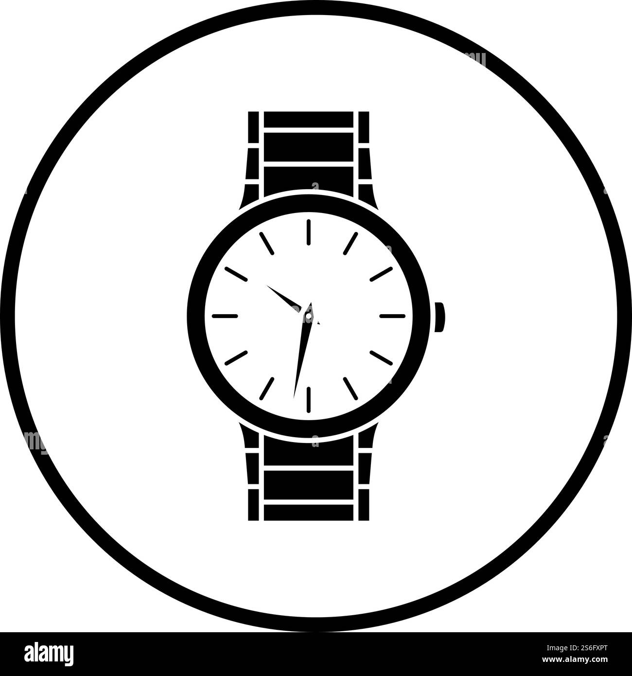 Business Woman Watch Icon. Thin Circle Stencil Design. Vector Illustration Stock Vector Image ...