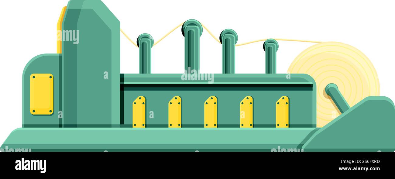 Paper production manufacturing icon. Cartoon of paper production ...