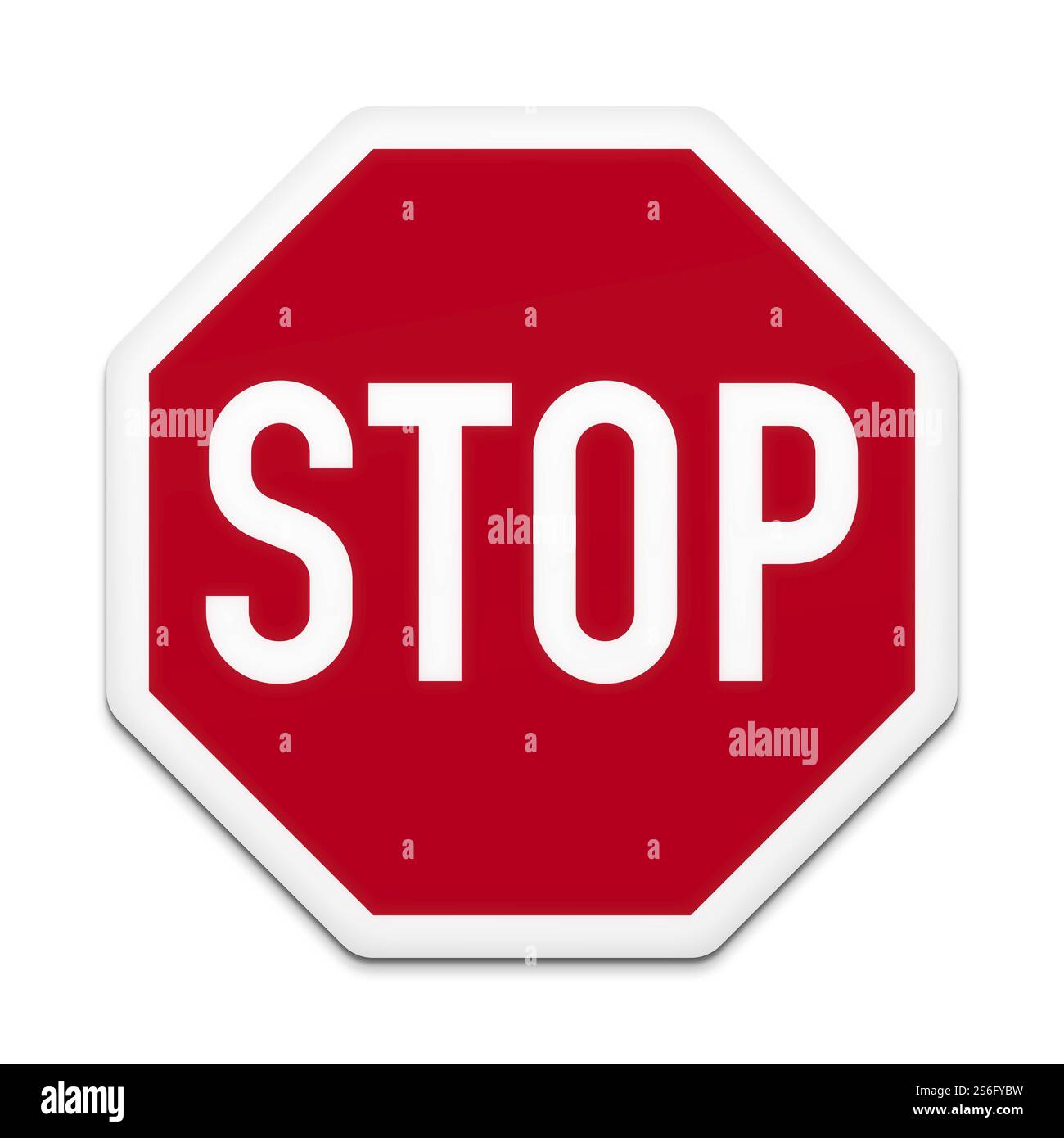 2d illustration of a typical stop sign Stock Photo - Alamy