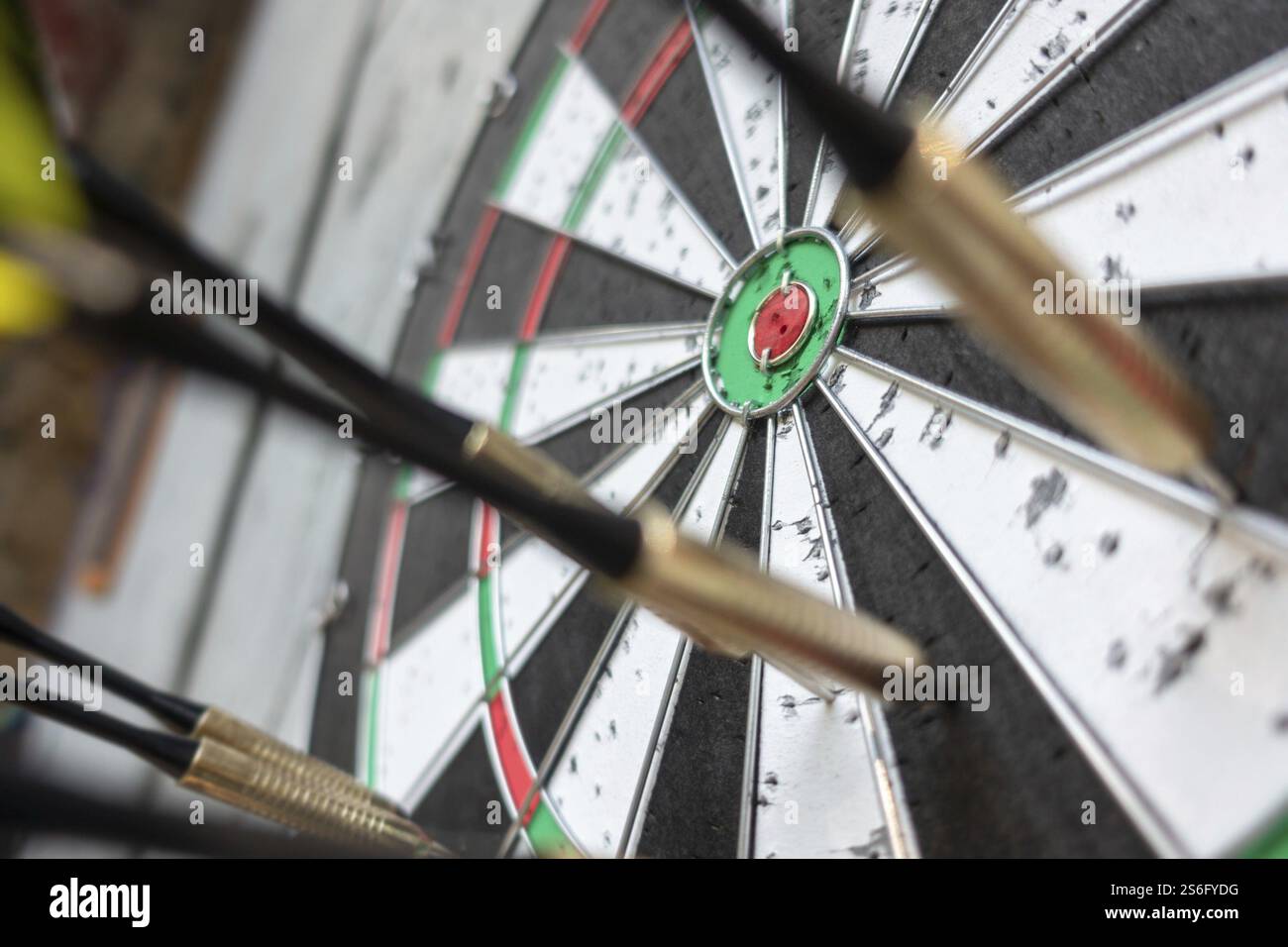 An image of a typical darts game with no dart in the bullseye Stock ...