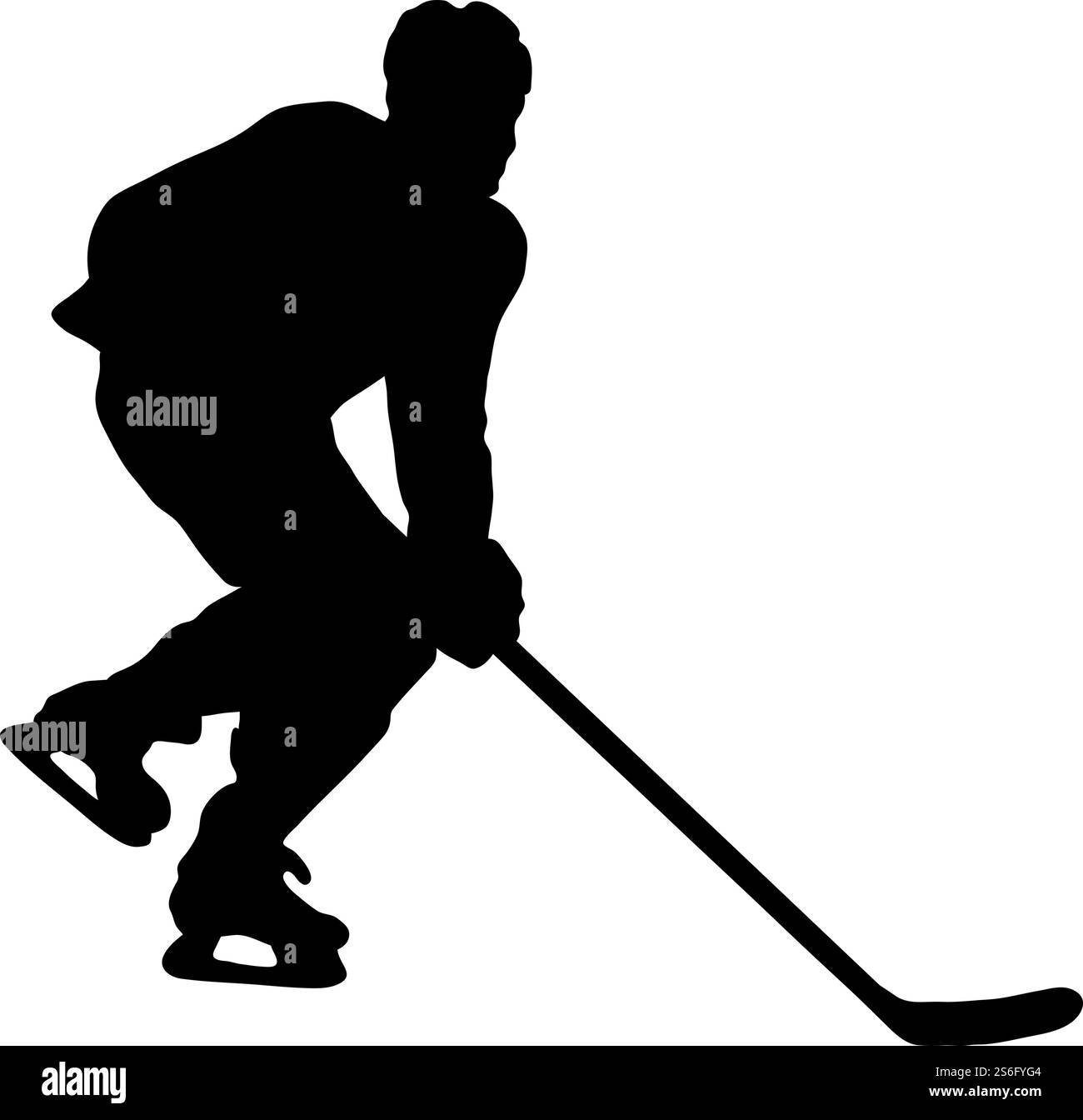 Hockey Player Silhouette. Smooth and Clean Lines. High Detailed Hockey ...