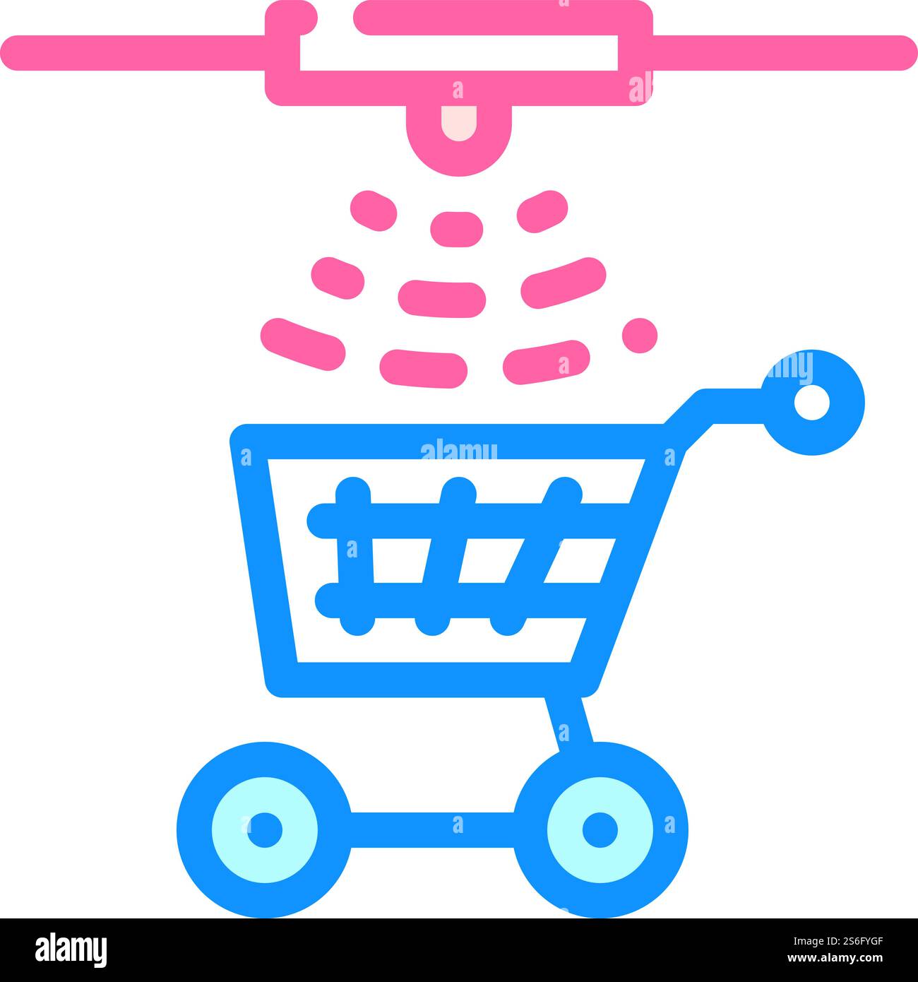 control of movement of carts color icon vector. control of movement of ...