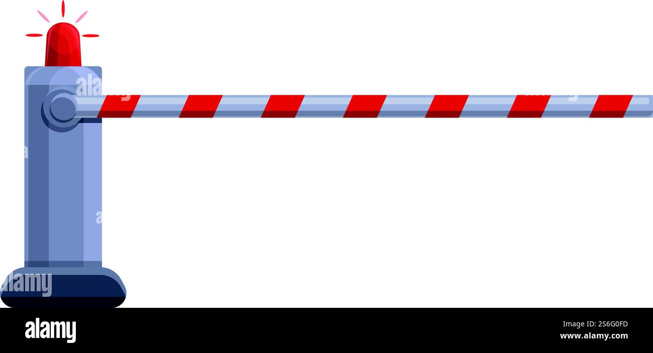 Railroad barrier safety icon. Cartoon of Railroad barrier safety vector ...