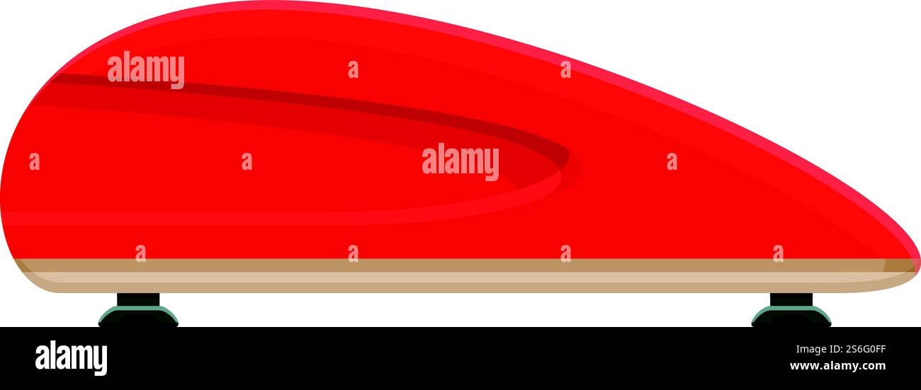 Red car roof box icon. Cartoon of red car roof box vector icon for web ...