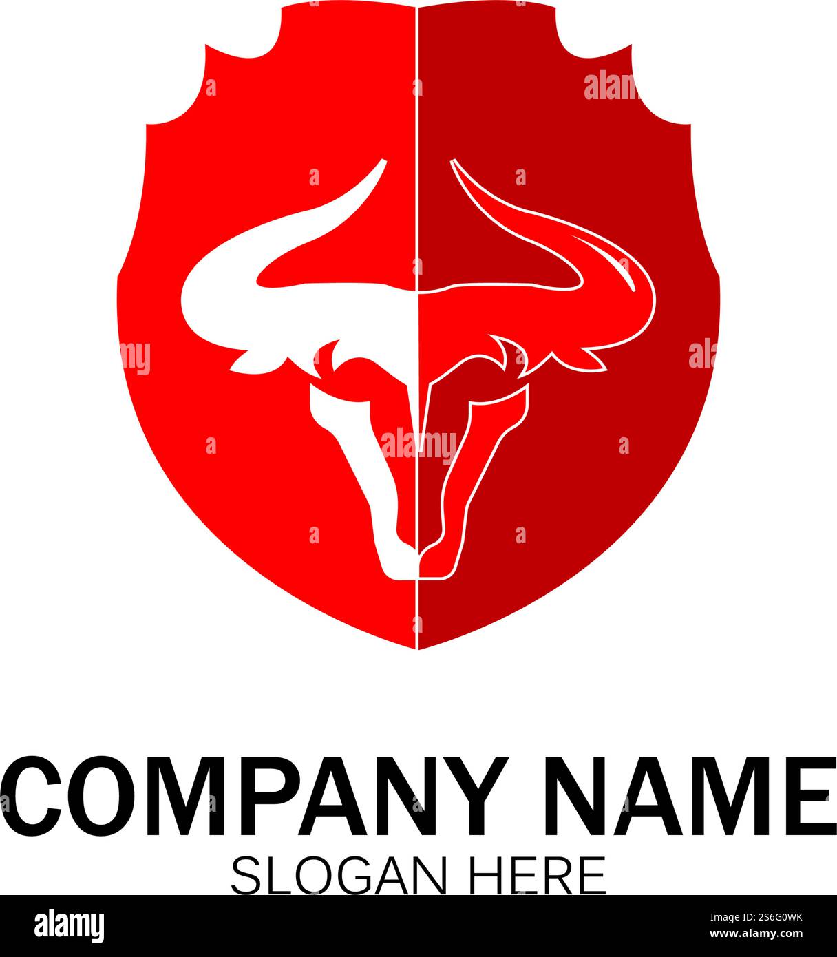 creative angry shield bull head logo design symbol vector illustration ...