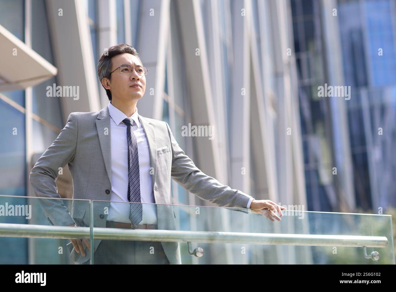 Mature businessman looking afar Stock Photo - Alamy